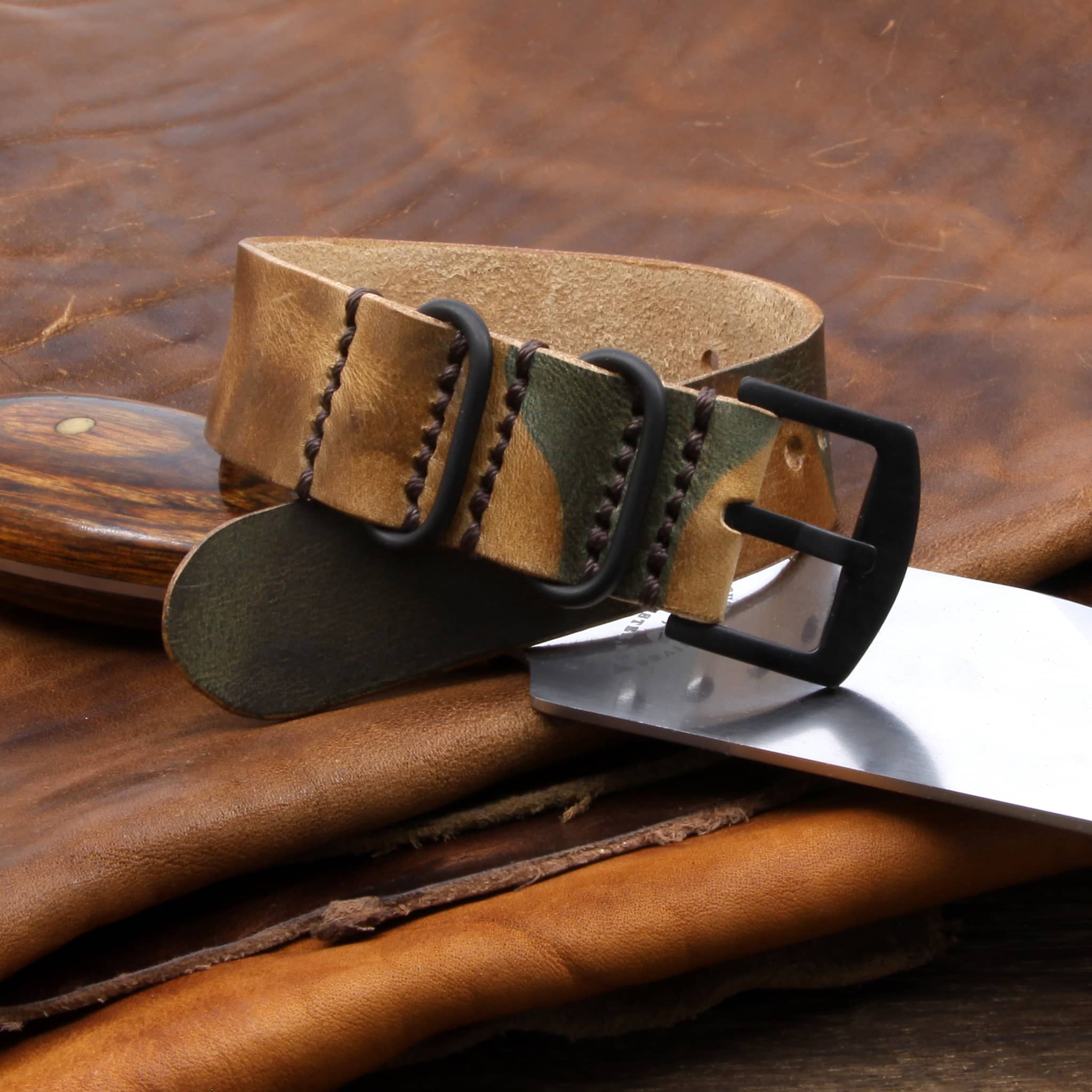 3-Ring Single Pass Leather Straps – tagged "ZULU Straps" – Cozy Handmade