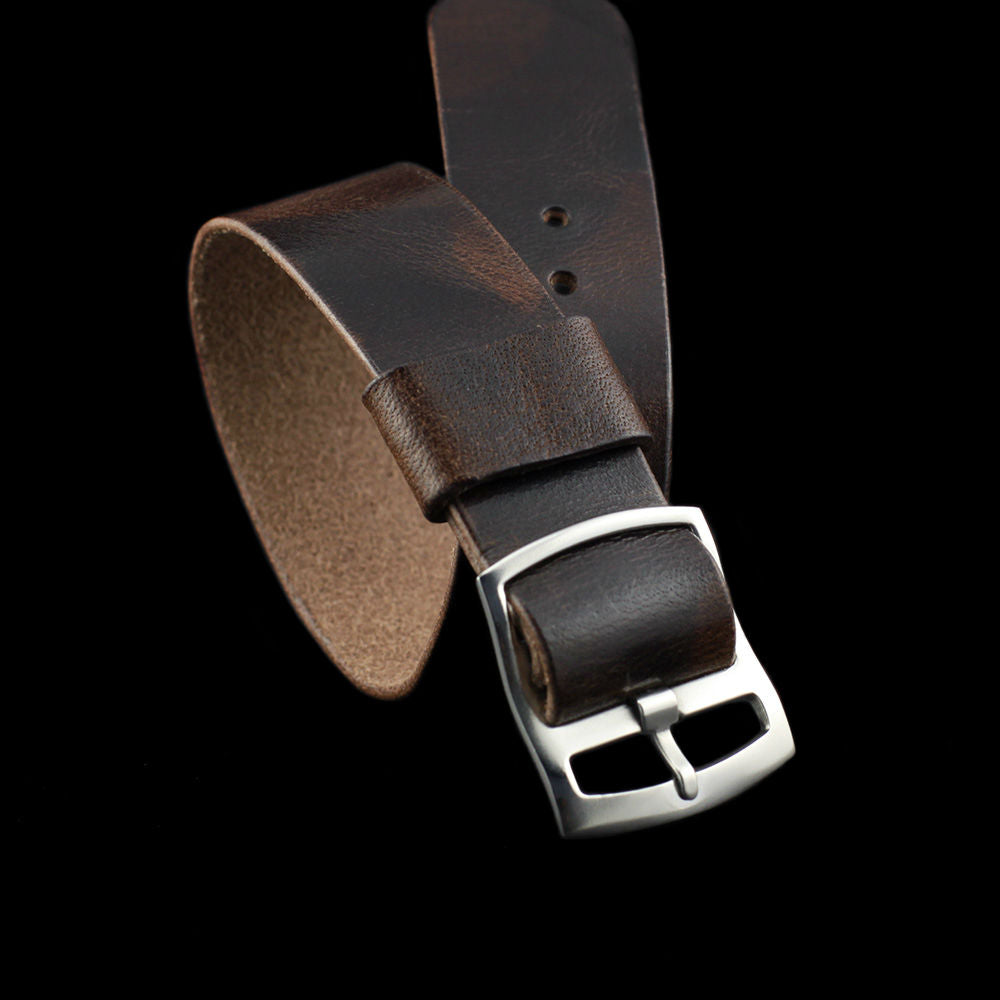 Adjustable One-Piece Leather Watch Strap, Military 103 (Camouflage ...